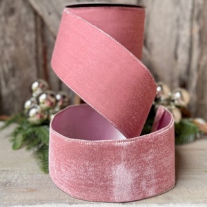 4" Pink Velvet Ribbon, Farrisilk Ribbon, Velvet Ribbon, Christmas ...