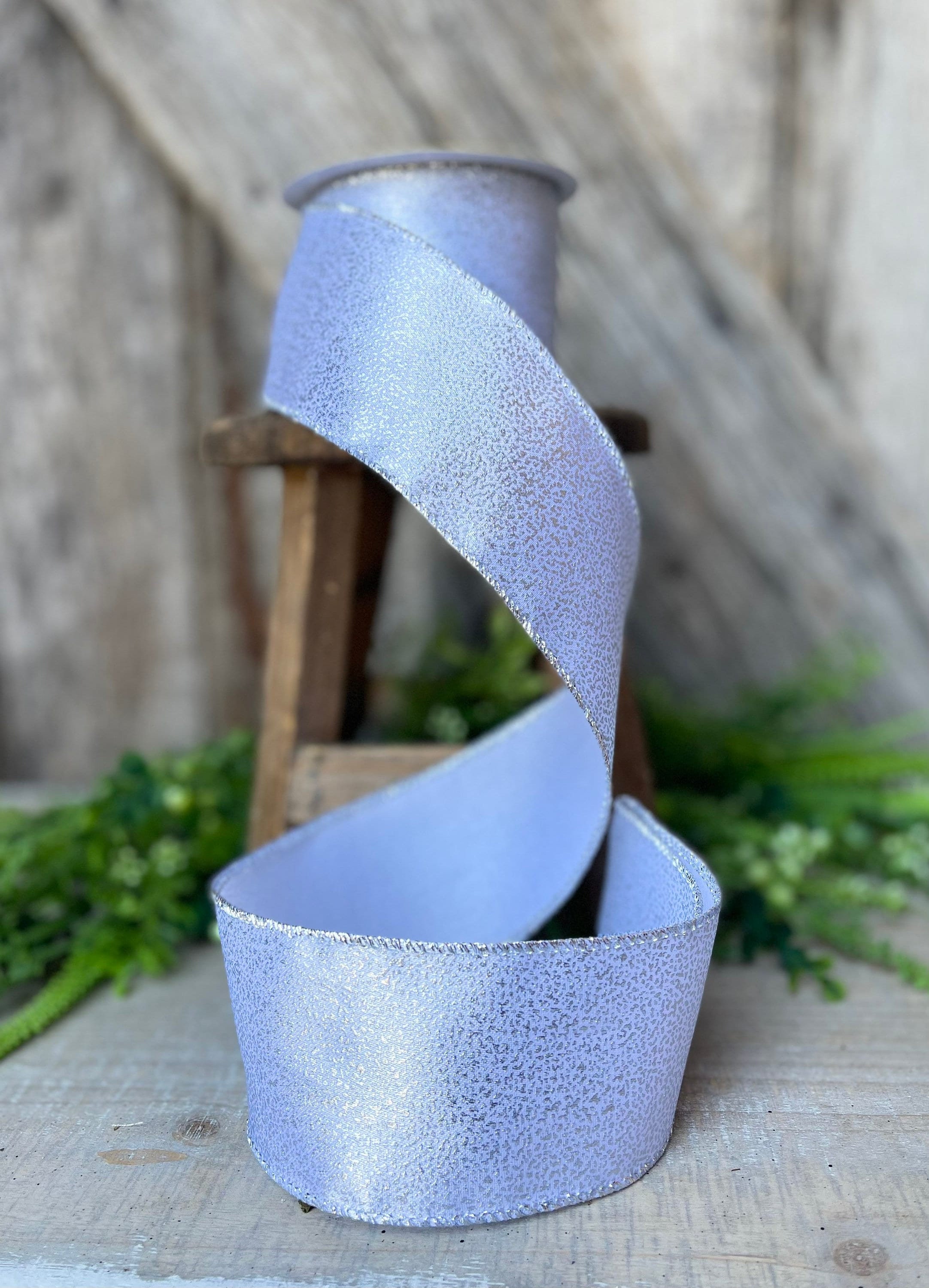 Silver ribbon, silver gold ribbon, metallic ribbon, wreath ribbon ...