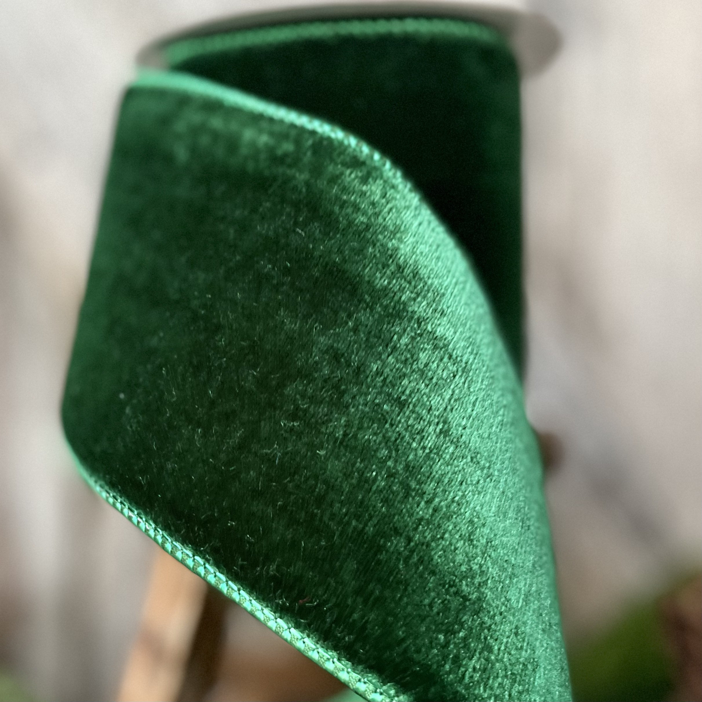 4 Emerald Velvet, Christmas Tree Ribbon, Green Velvet Ribbon, Dark ...