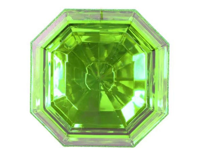 6" Lime Green Square Jewel, Christmas Jewel Ornament, Green Gem ...