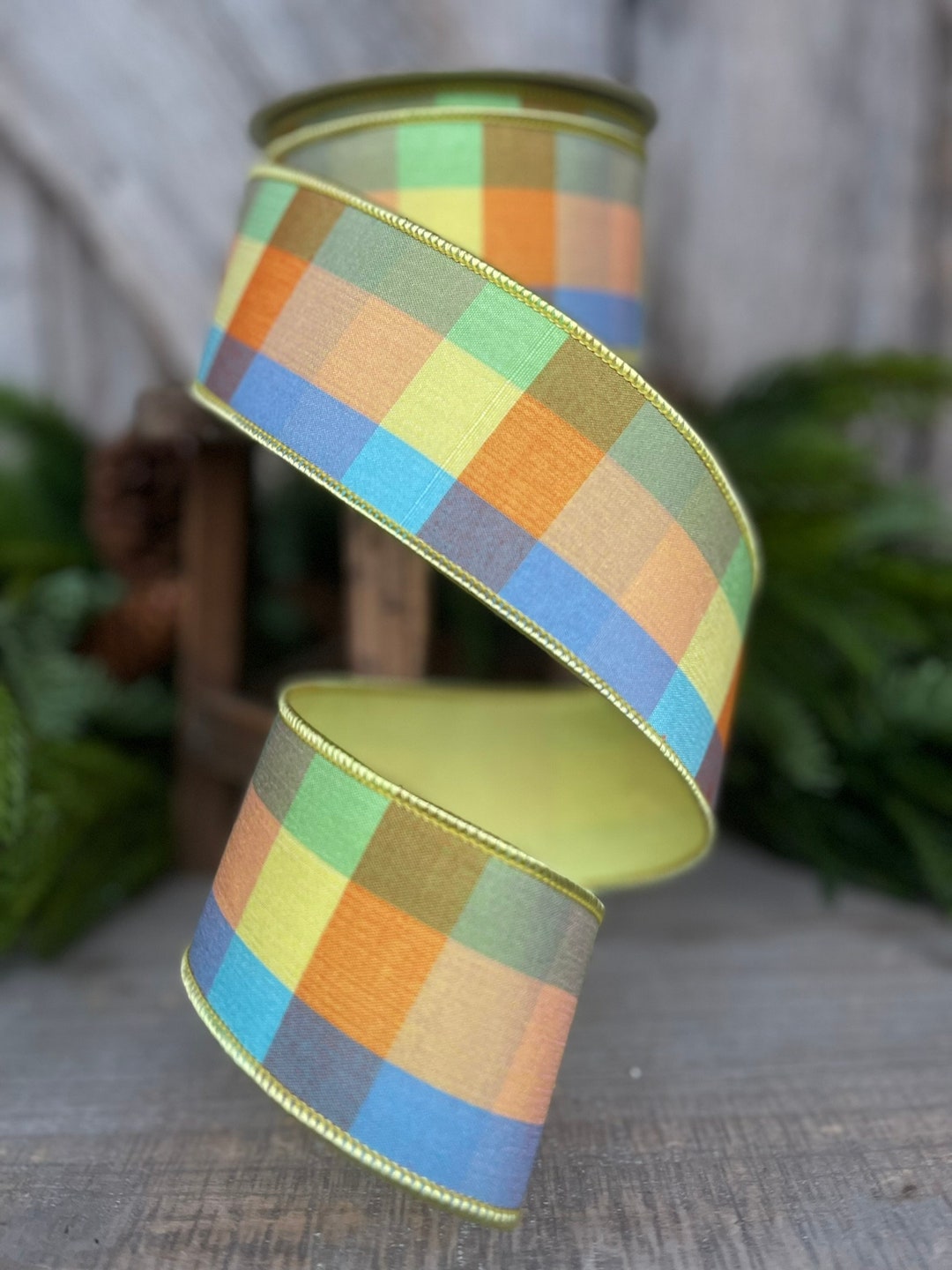 2.5 Easter Checks, Farrisilk Ribbon, Yellow Spring Ribbon, Summer ...
