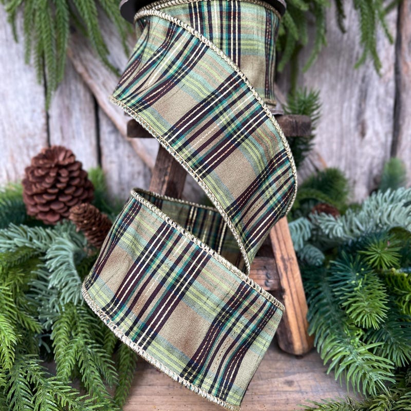 Gold Plaid Ribbon 4 - Etsy