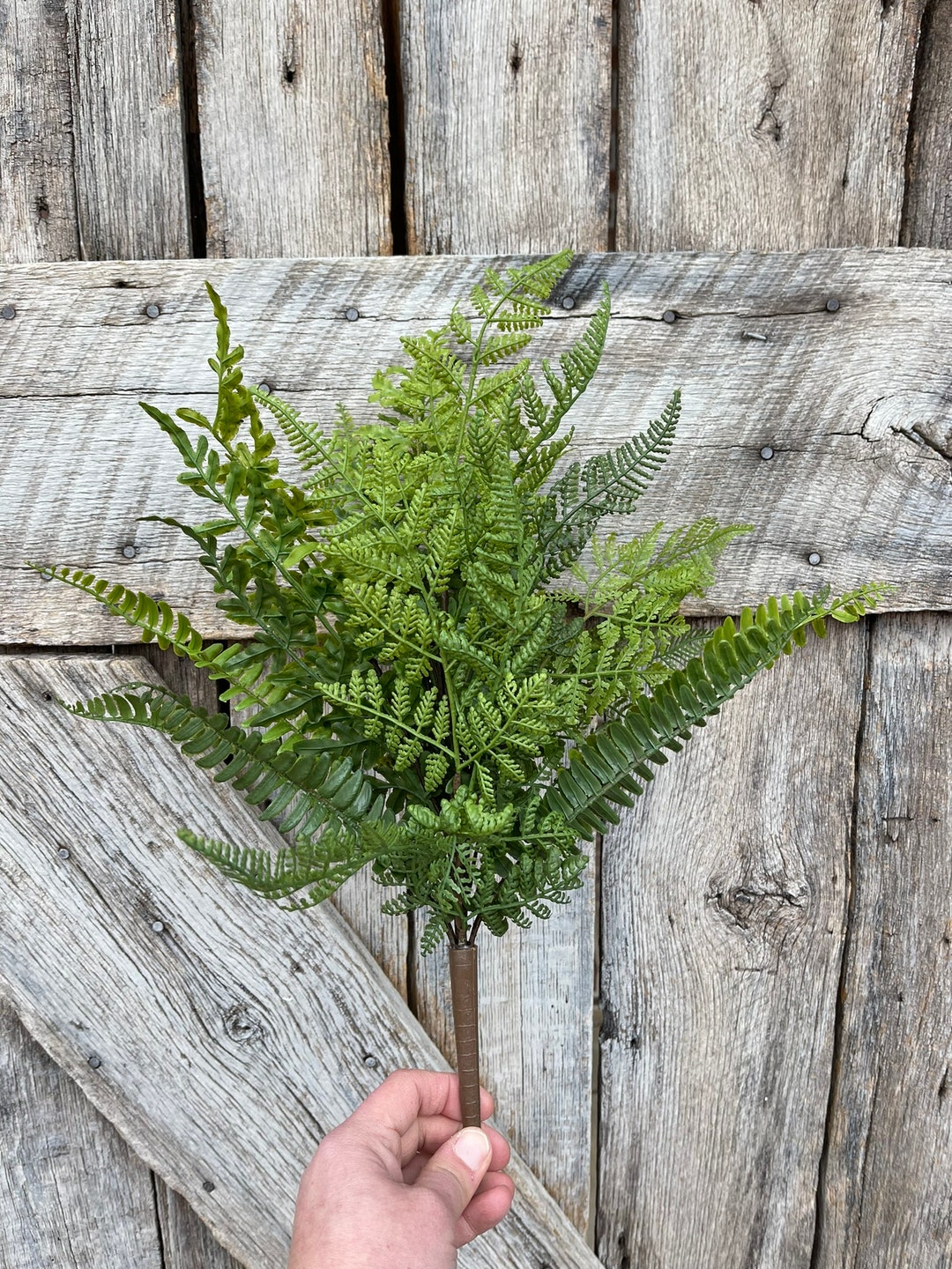 18" Real Touch Fern Bush, Artificial Fern Bush, Greenery Bush, Spring ...