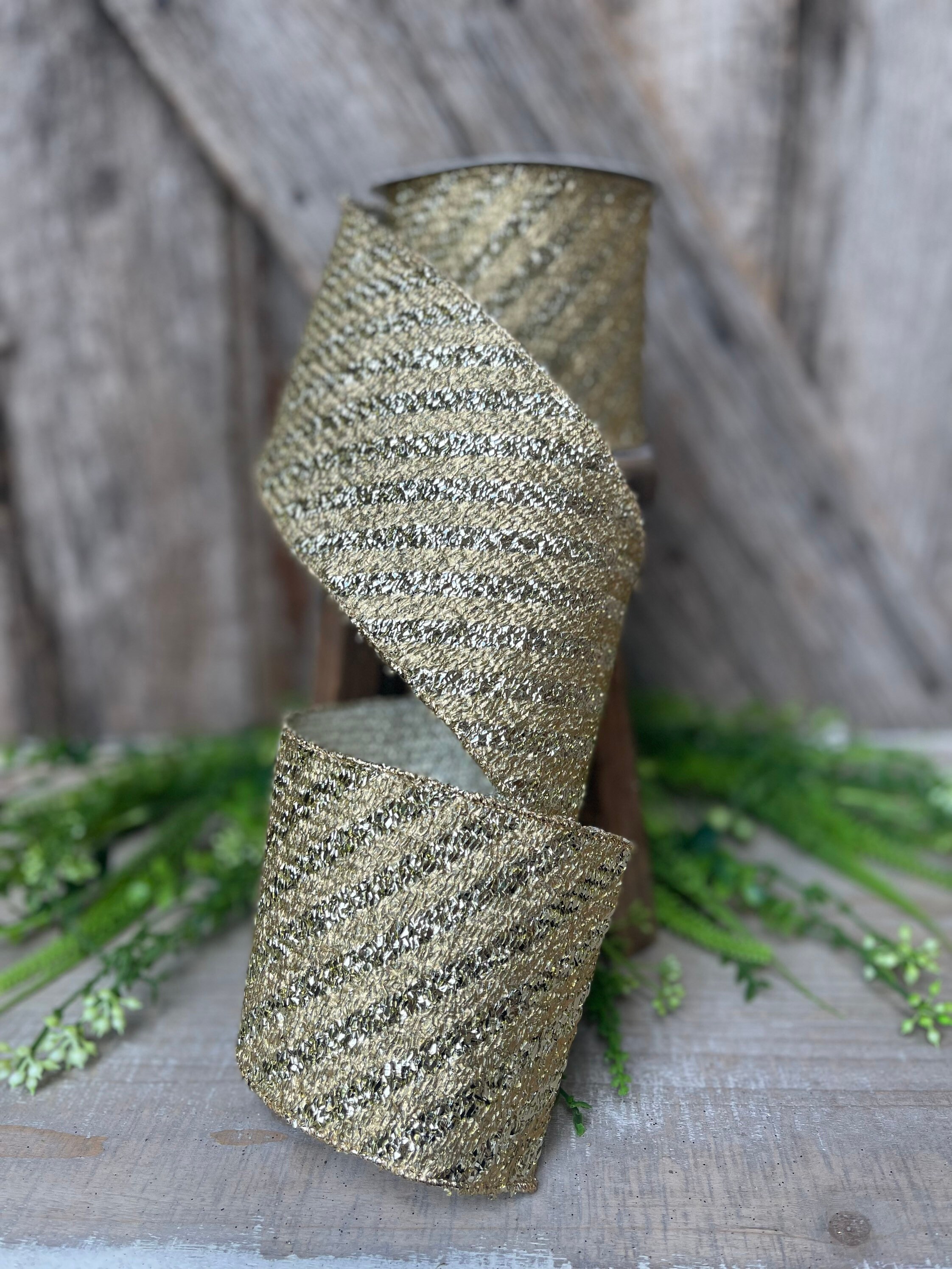 4 Gold Ribbon, Gold diagonal stripe ribbon, gold and platinum, gold ...