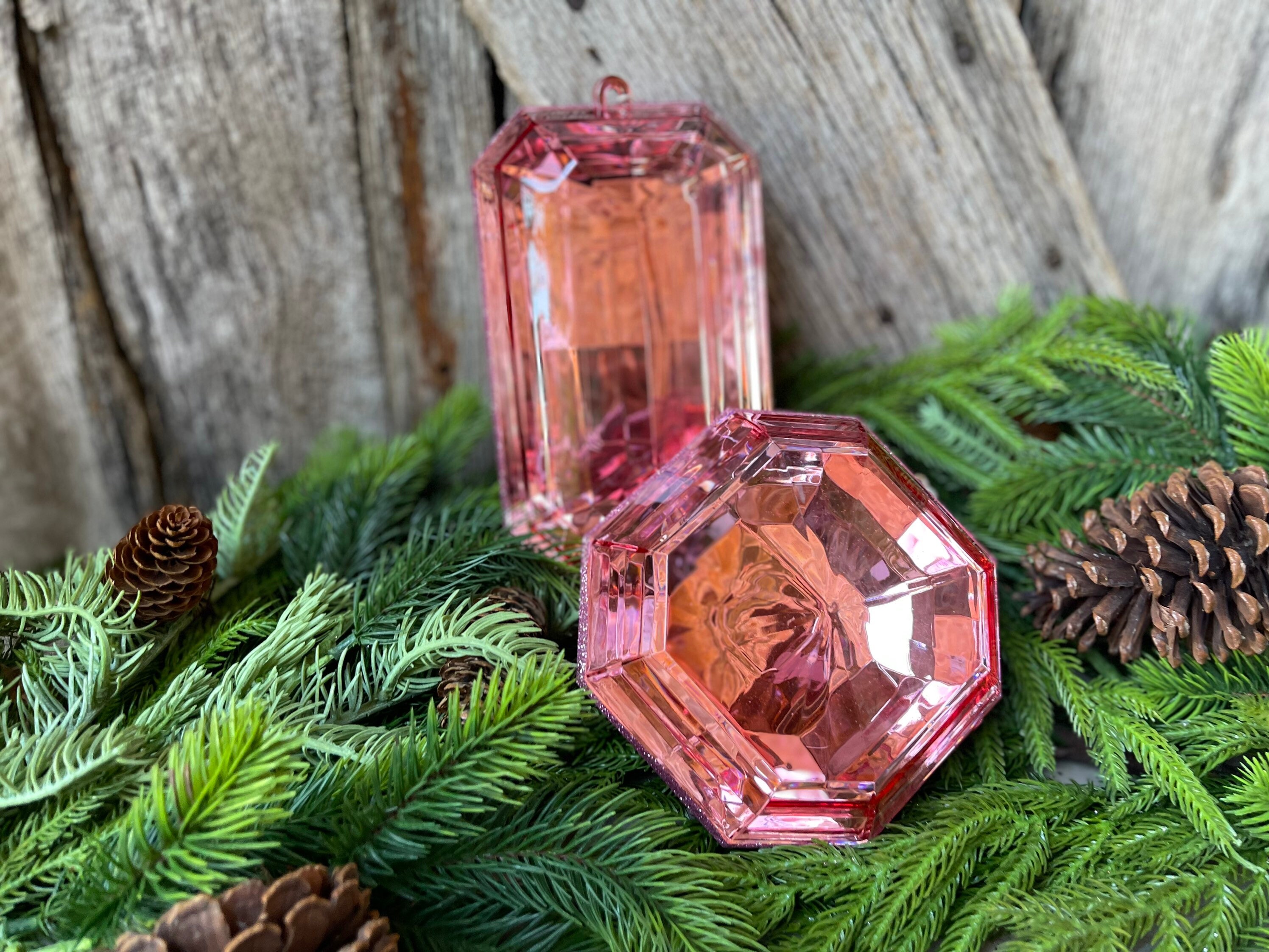 6” light Pink Square Cut Jewels, Diamond Jewel Ornament, Square Jewel ...