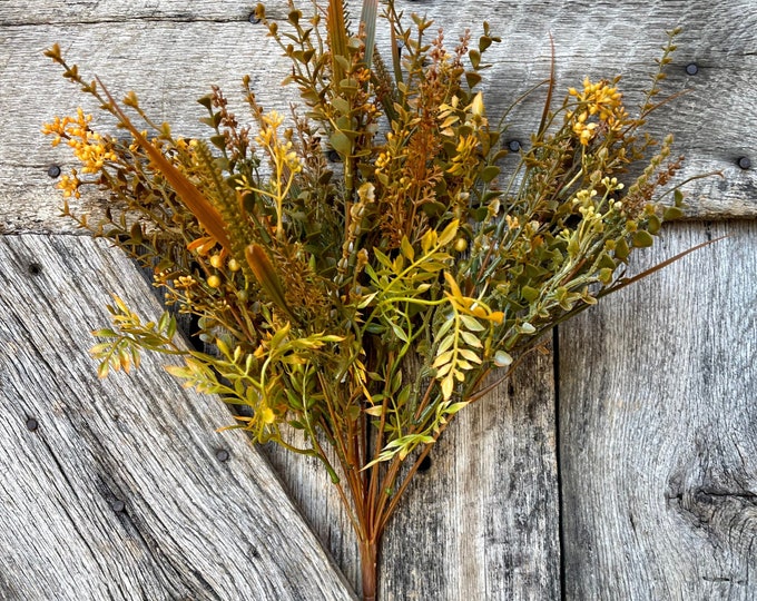 Fall Greenery Bush, Fall Bush, Gold Autumn Greenery, Wreath Supply - Etsy