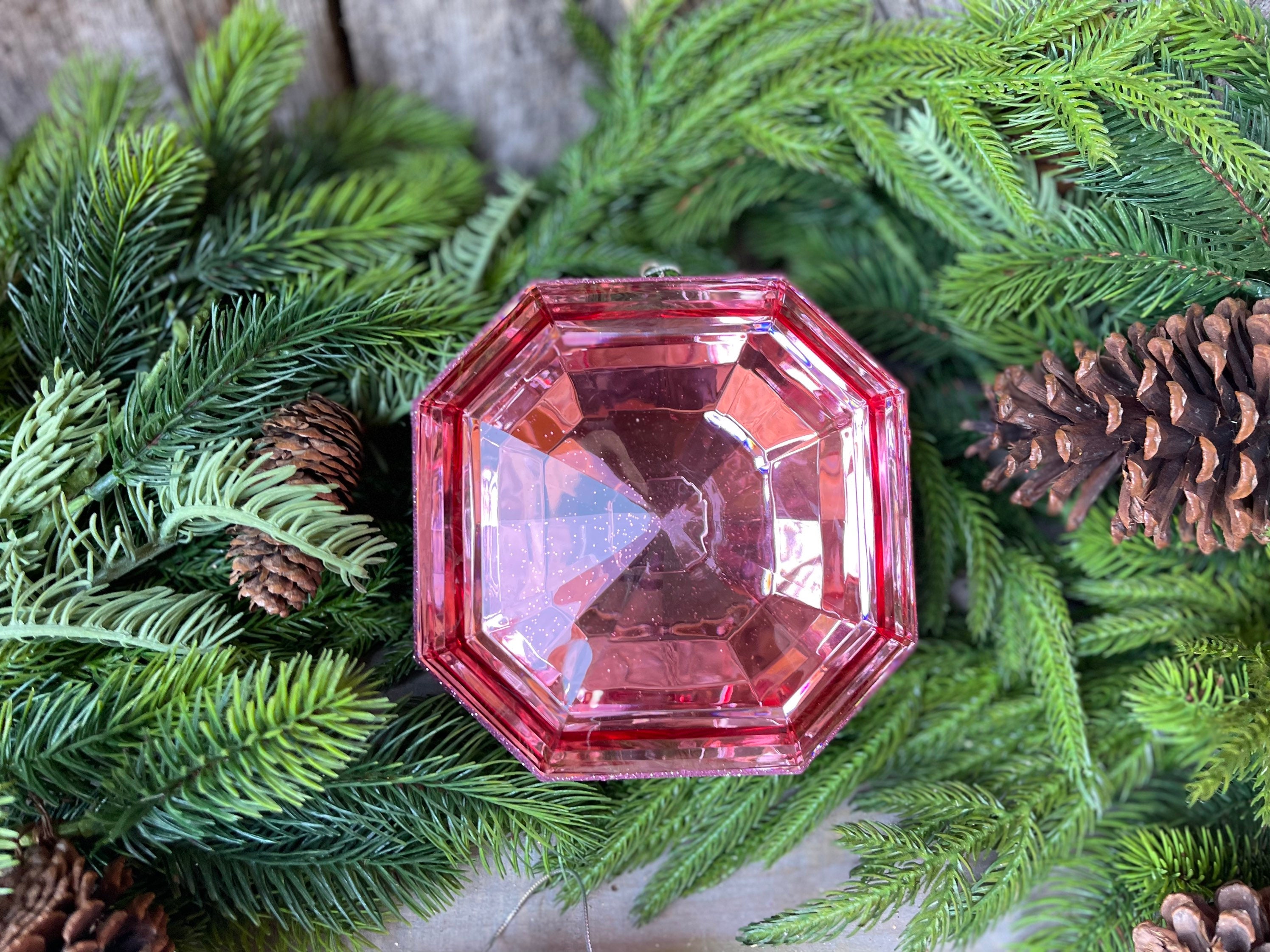 6” light Pink Square Cut Jewels, Diamond Jewel Ornament, Square Jewel ...