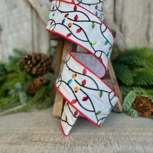 2.5 Christmas Ribbon, Christmas Lights Ribbon, Christmas Wired Ribbon ...