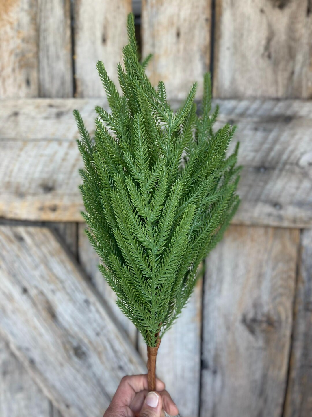 19" Norfolk Pine Spray, Real Touch Norfold Pine, Artificial Pine Spray ...