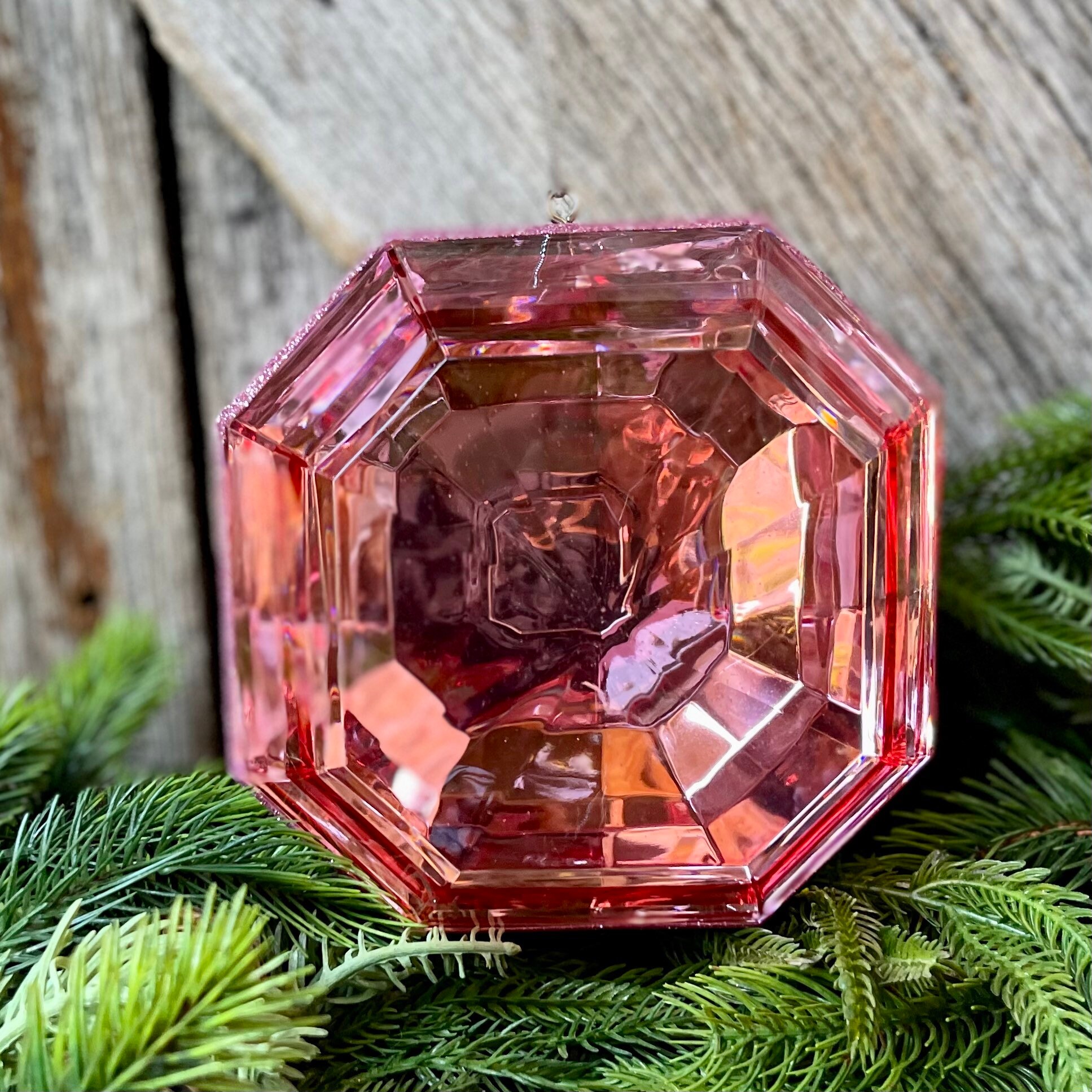 6” light Pink Square Cut Jewels, Diamond Jewel Ornament, Square Jewel ...