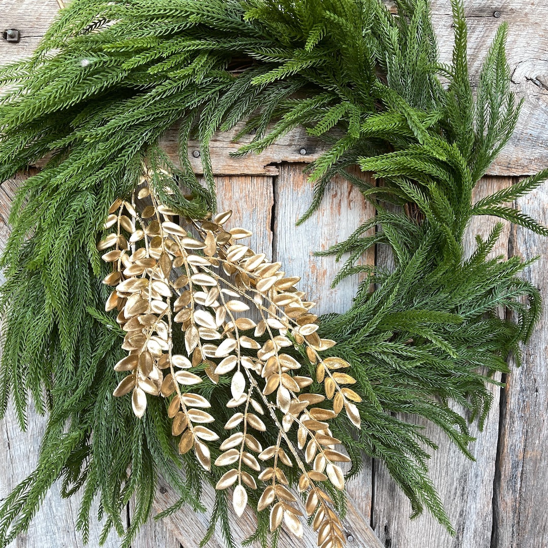 Goldfern Spray, Gold Christmas Tree Spray - 28" Gold Leaf Floral - Etsy