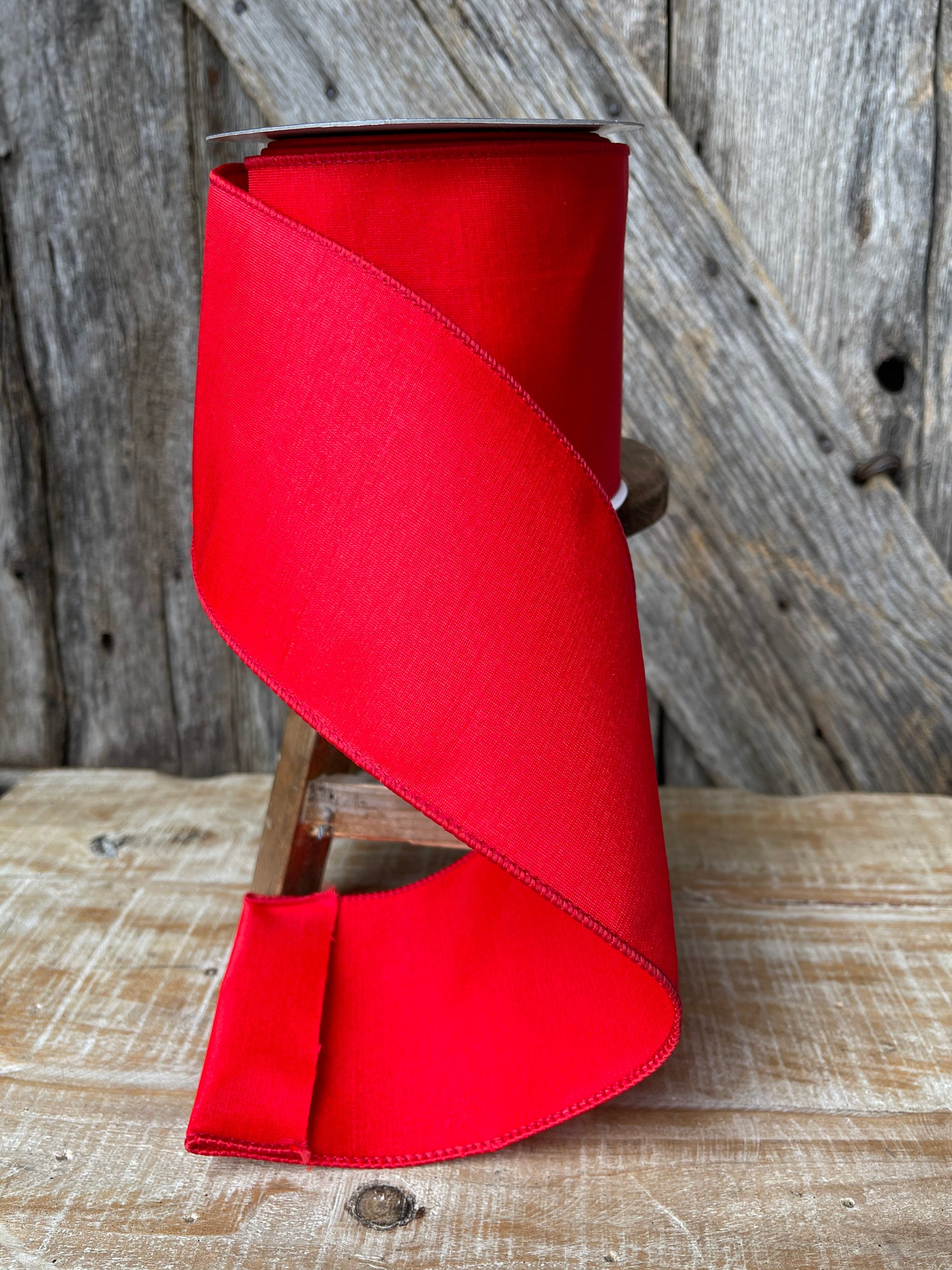 Farrisilk Super Satin ribbon, Red ribbon, farrisilk ribbon, 4 inch ...