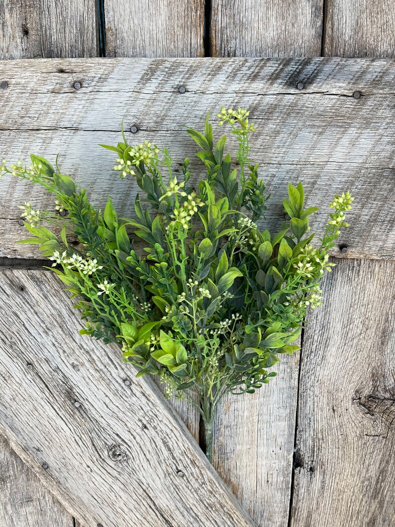 21" Mixed Greenery Bush, Greenery Bush Mixed Leaves/spike/grasses Light ...