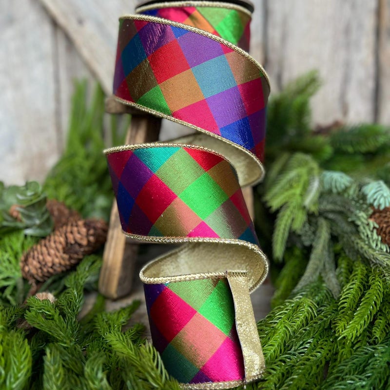 Double Side Check Ribbon - Etsy