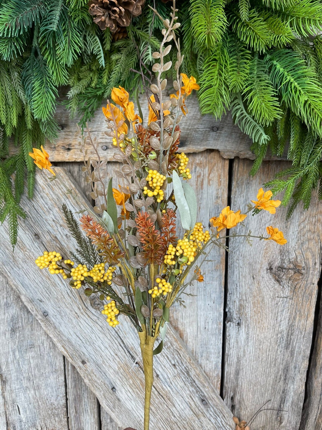 24" Yellow Fall Filler Bush, 60919, Fall 60919, Fall Greenery Bush ...