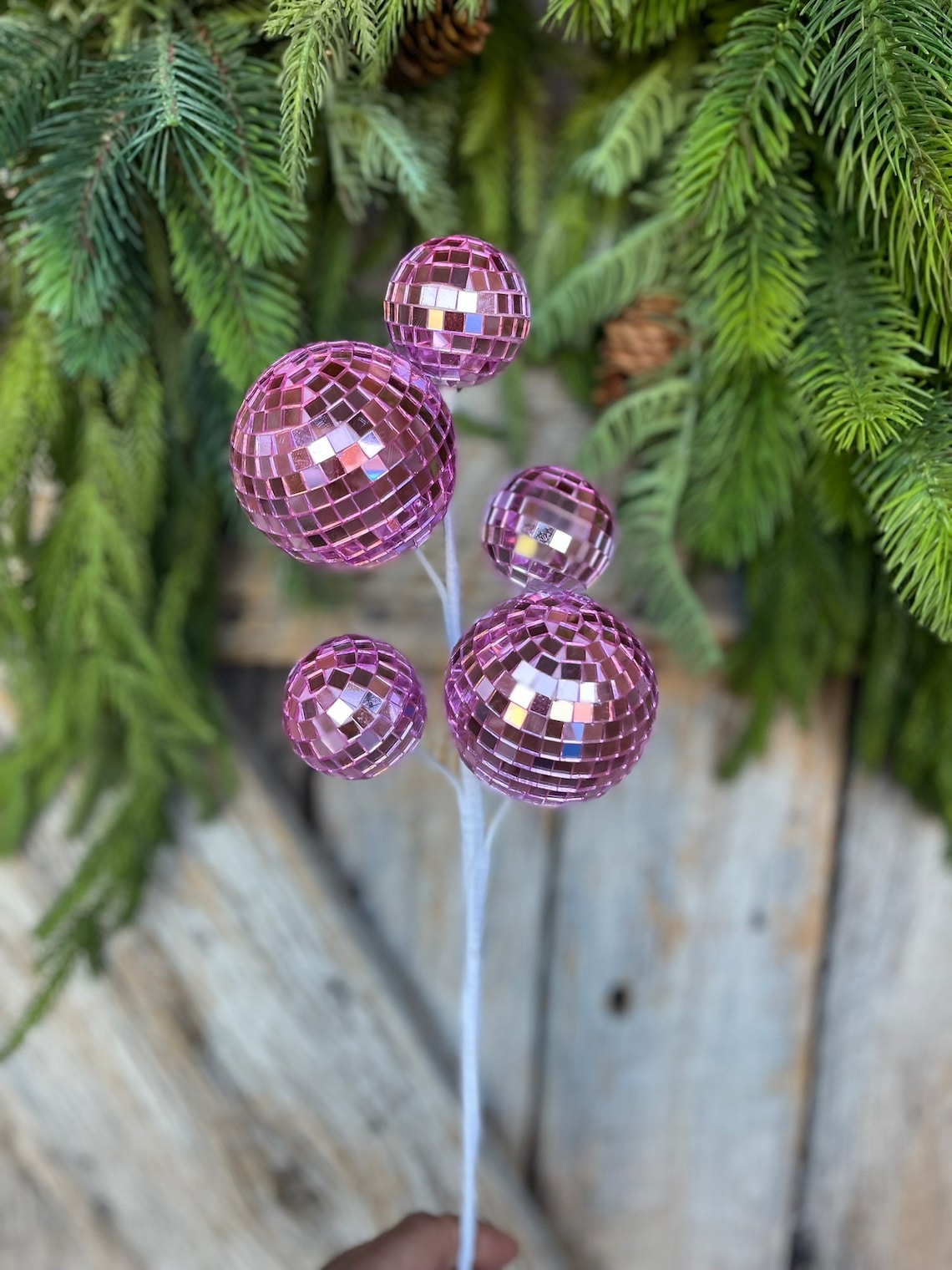16" Pink Disco Ball Spray, Pinkmas Decor, Pink Disco Balls, Mirror Ball ...