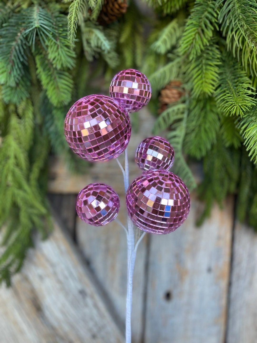 16" Pink Disco Ball Spray, Pinkmas Decor, Pink Disco Balls, Mirror Ball ...