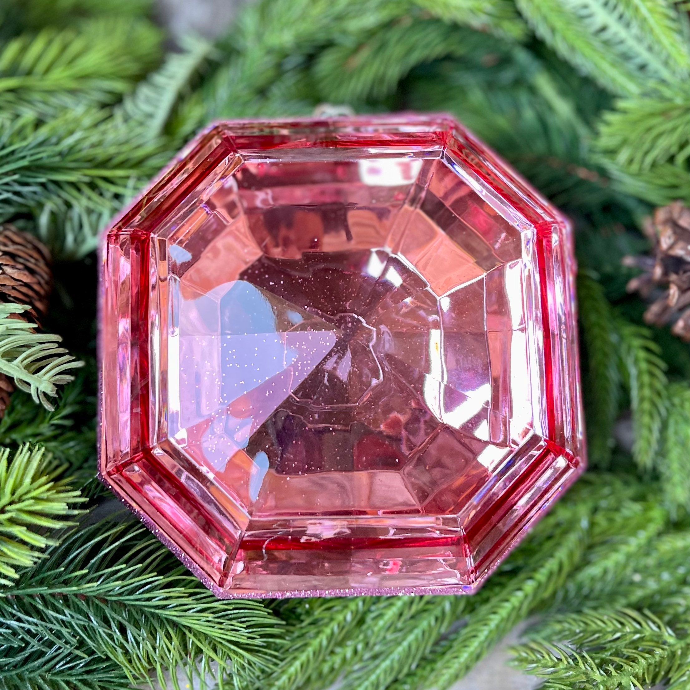 6” light Pink Square Cut Jewels, Diamond Jewel Ornament, Square Jewel ...