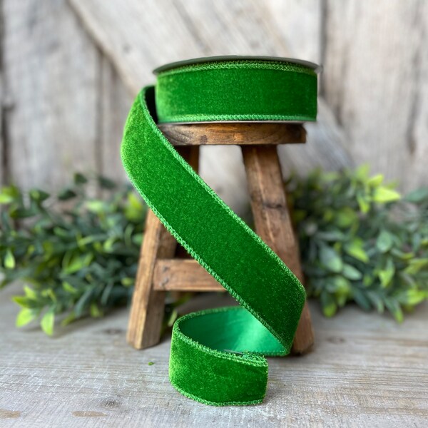 Green Velvet Ribbon - Etsy