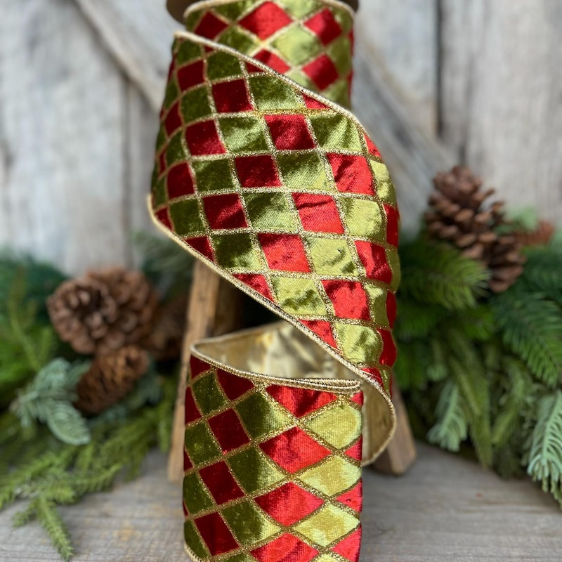 Red/green Ribbon - Etsy
