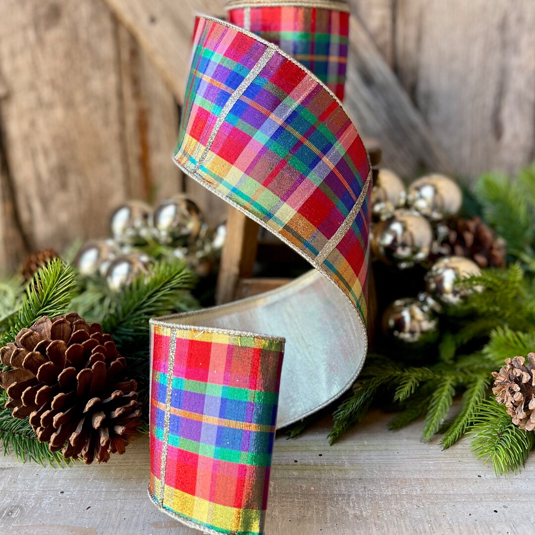 4" Amazing Plaid by Farrisilk, Christmas Plaid Ribbon, Christmas Tree ...