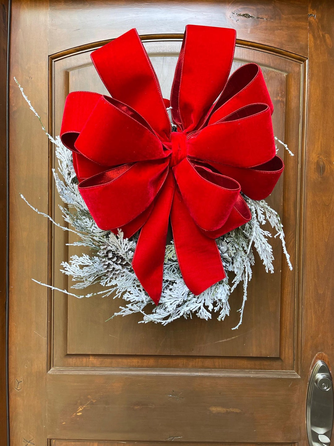 Red Velvet Bow, Mega Bow, Large Bow, Red Wreath Bow, Large Red Bow - Etsy