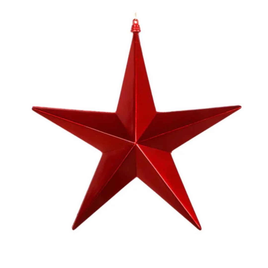 12" Red Shining Star, Farrisilk Star, Patriotic Wreath Attachment ...