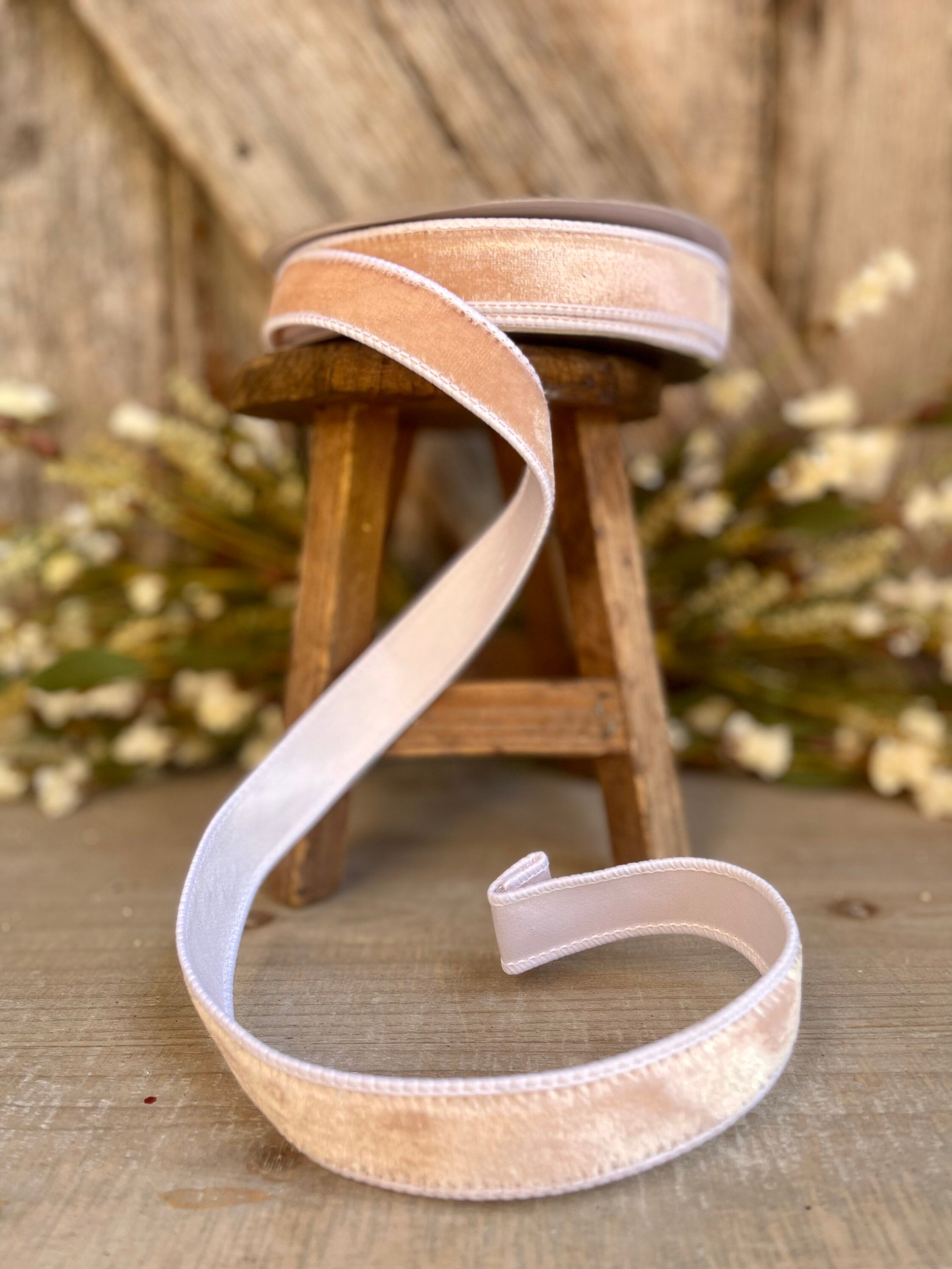 1 Two Tone Velvet in Light Pink Rose, Farrisilk ribbon, velvet ribbon ...