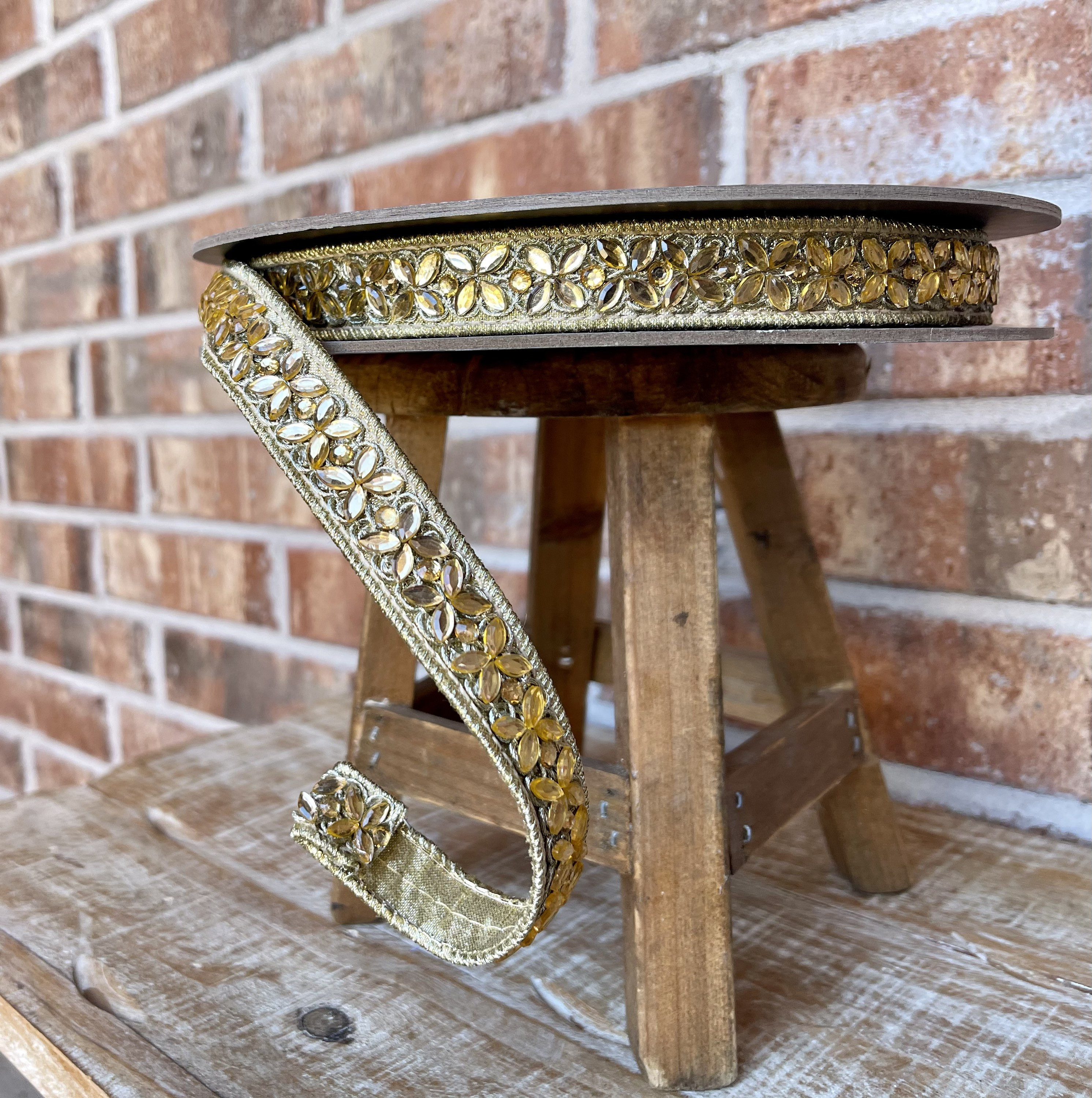 D Stevens ribbon, jeweled ribbon, white ribbon, 4 inch ribbon, luxury ...