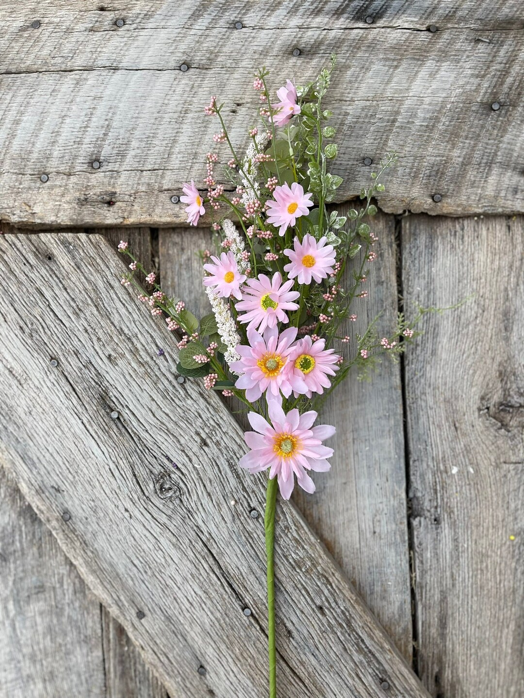 27" Pink Daisy Spray, Pink Floral Spray, Artificial Daisy Spray, Floral ...