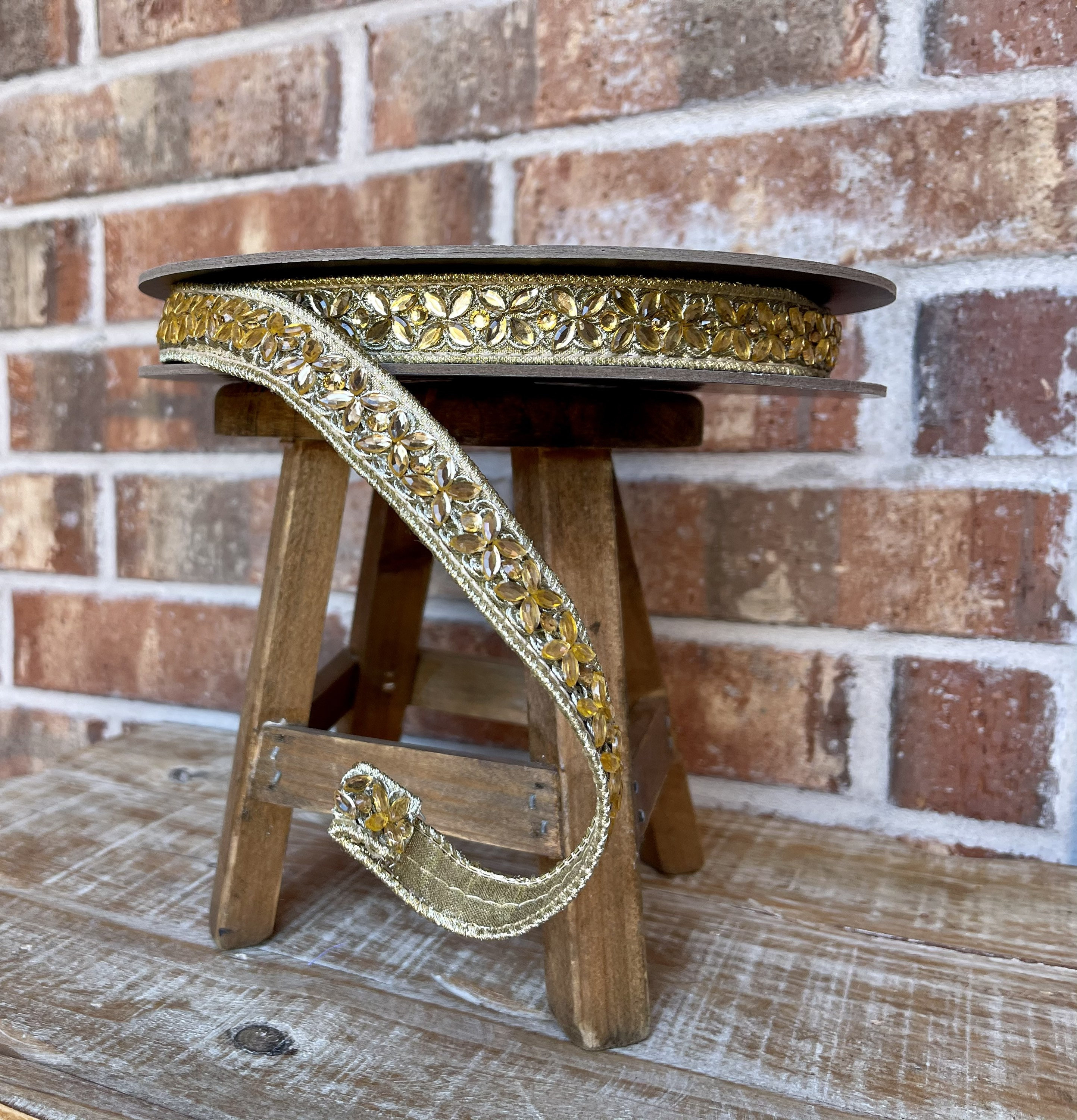 D Stevens ribbon, jeweled ribbon, white ribbon, 4 inch ribbon, luxury ...