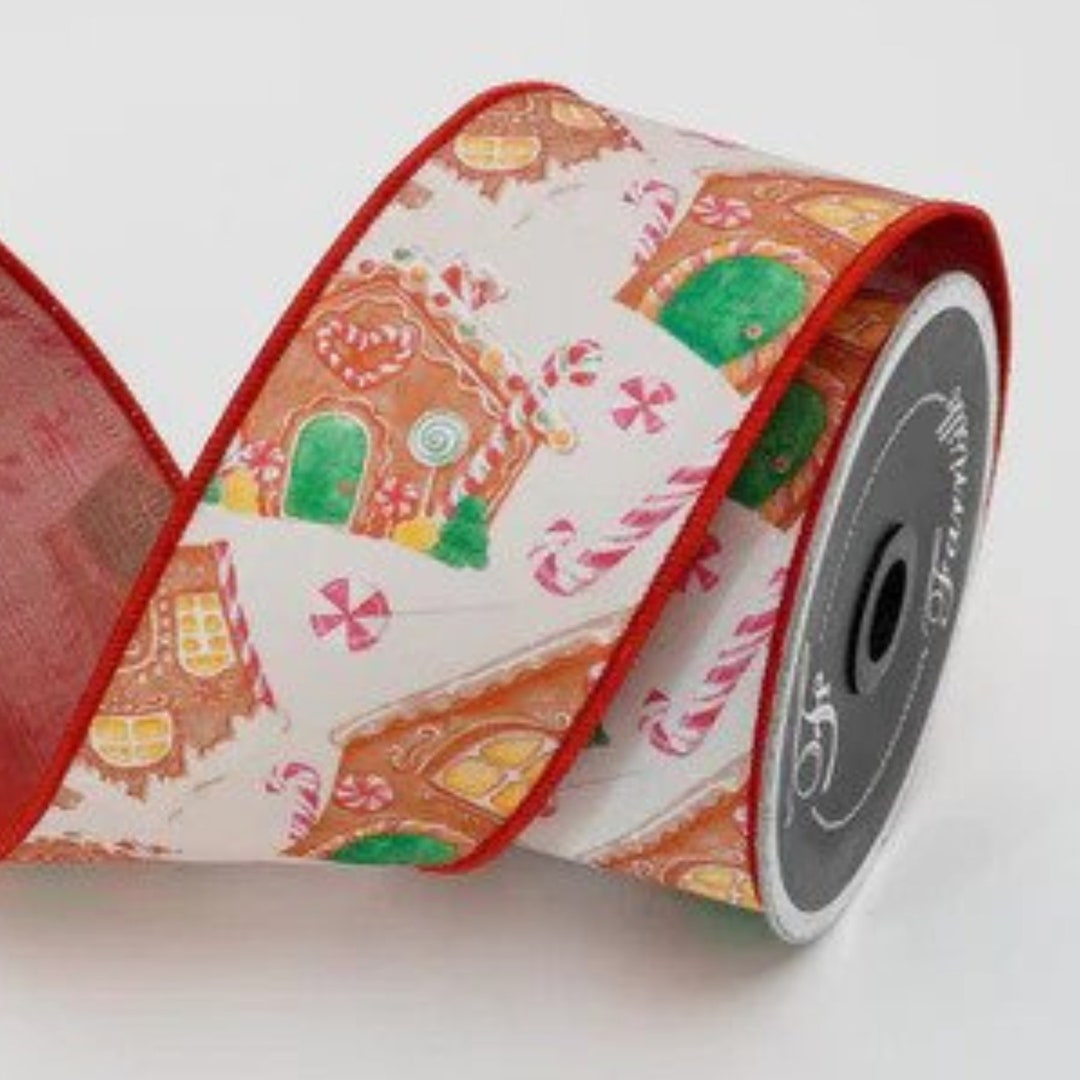 2.5 Gingerbread Ribbon Red Christmas Ribbon - Etsy