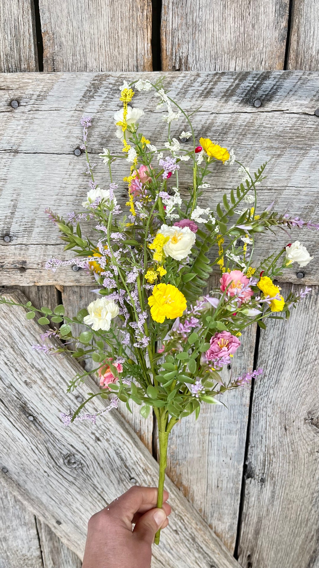 20" Mixed Wild Flower Bush, Floral Filler Spray, Spring Florals ...