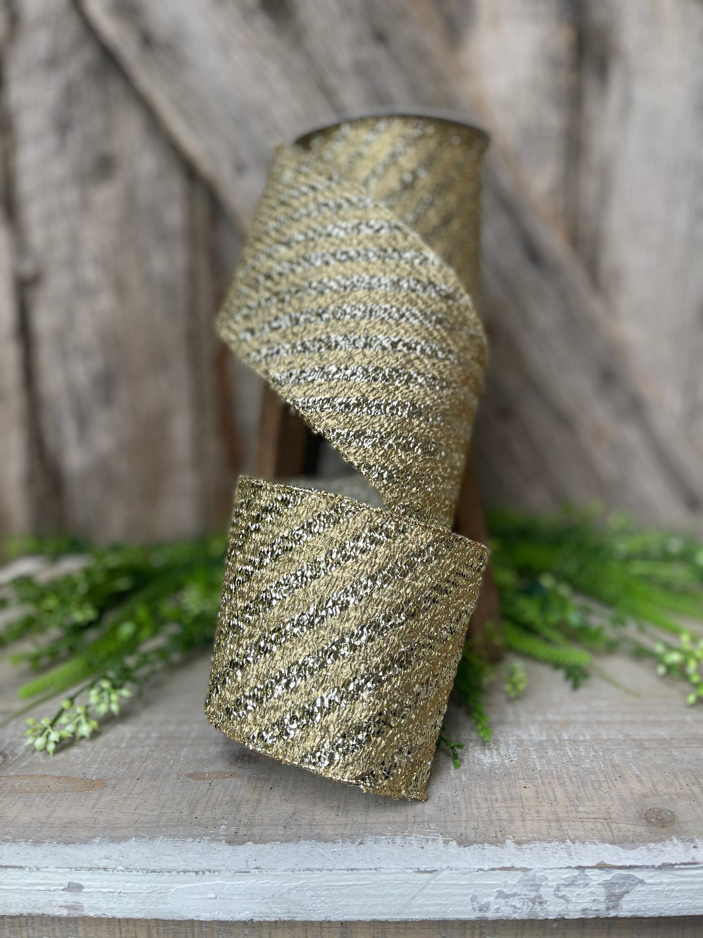 4 Gold Ribbon, Gold diagonal stripe ribbon, gold and platinum, gold ...