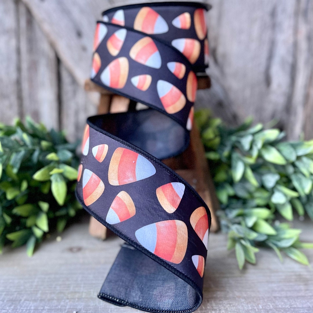 2.5" Candy Corn Wired Ribbon by Farrisilk, Halloween Ribbon, Candy Corn ...