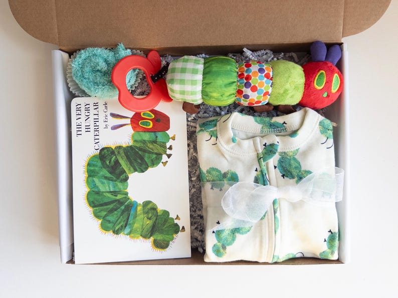Adorable Caterpillar Gift Set for Baby - Very Hungry Caterpillar Book ...