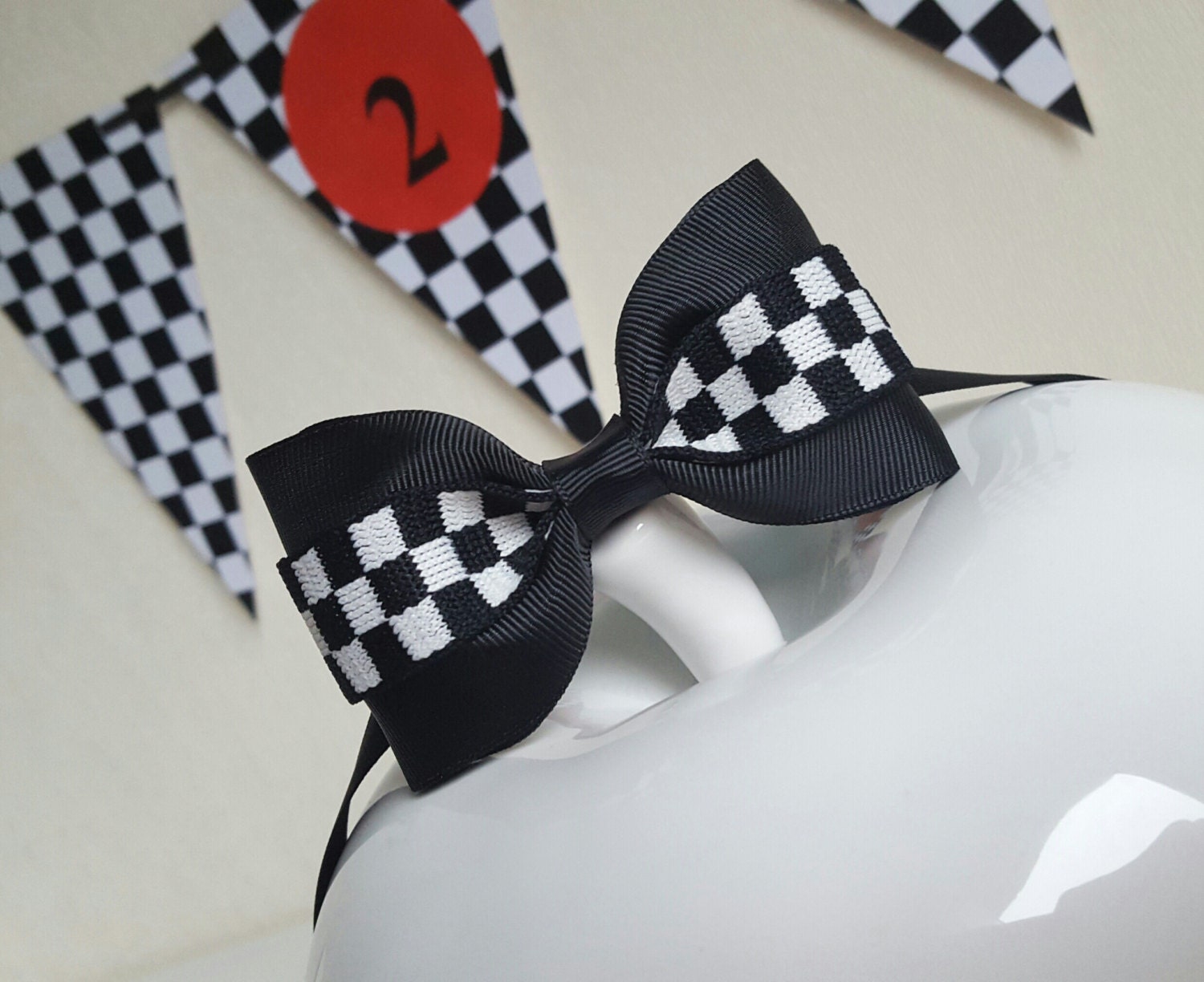 Checkered Bow Tie/black and White Checkered Bow Tie/race Car Birthday ...