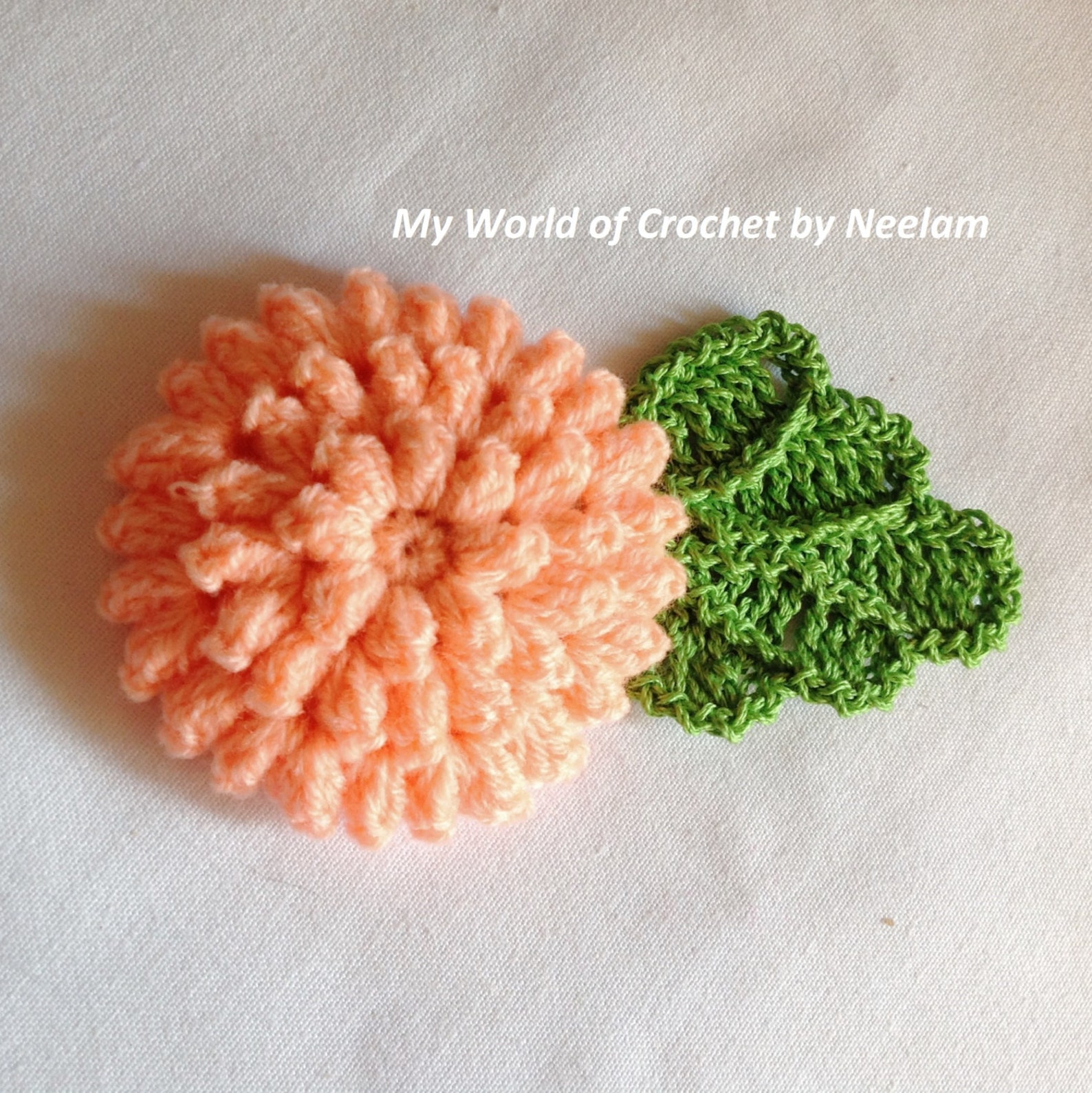Popcorn Crochet Flower and Leaf Pattern - Digital Pattern - Etsy