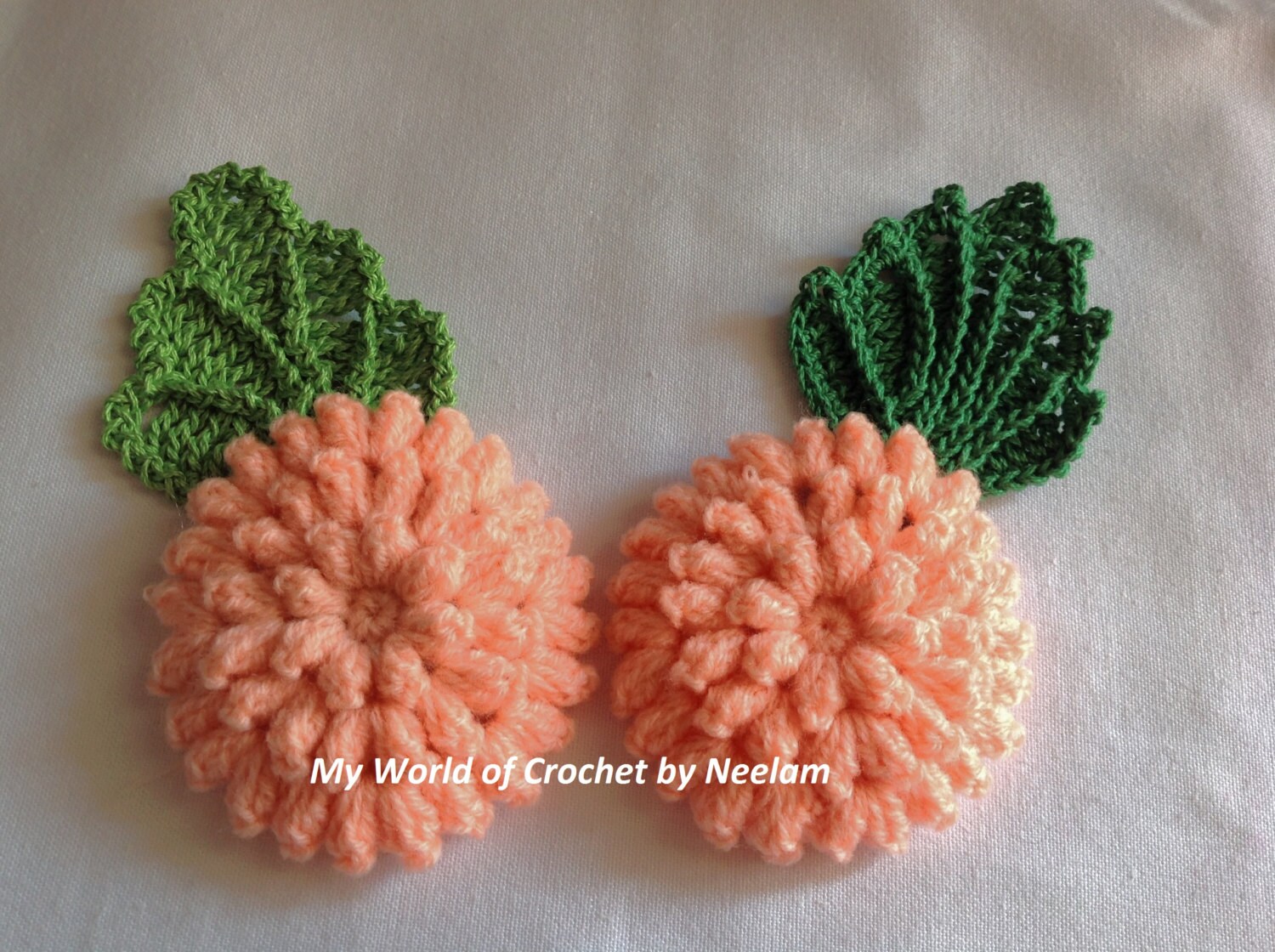 Popcorn Crochet Flower and Leaf Pattern - Digital Pattern - Etsy