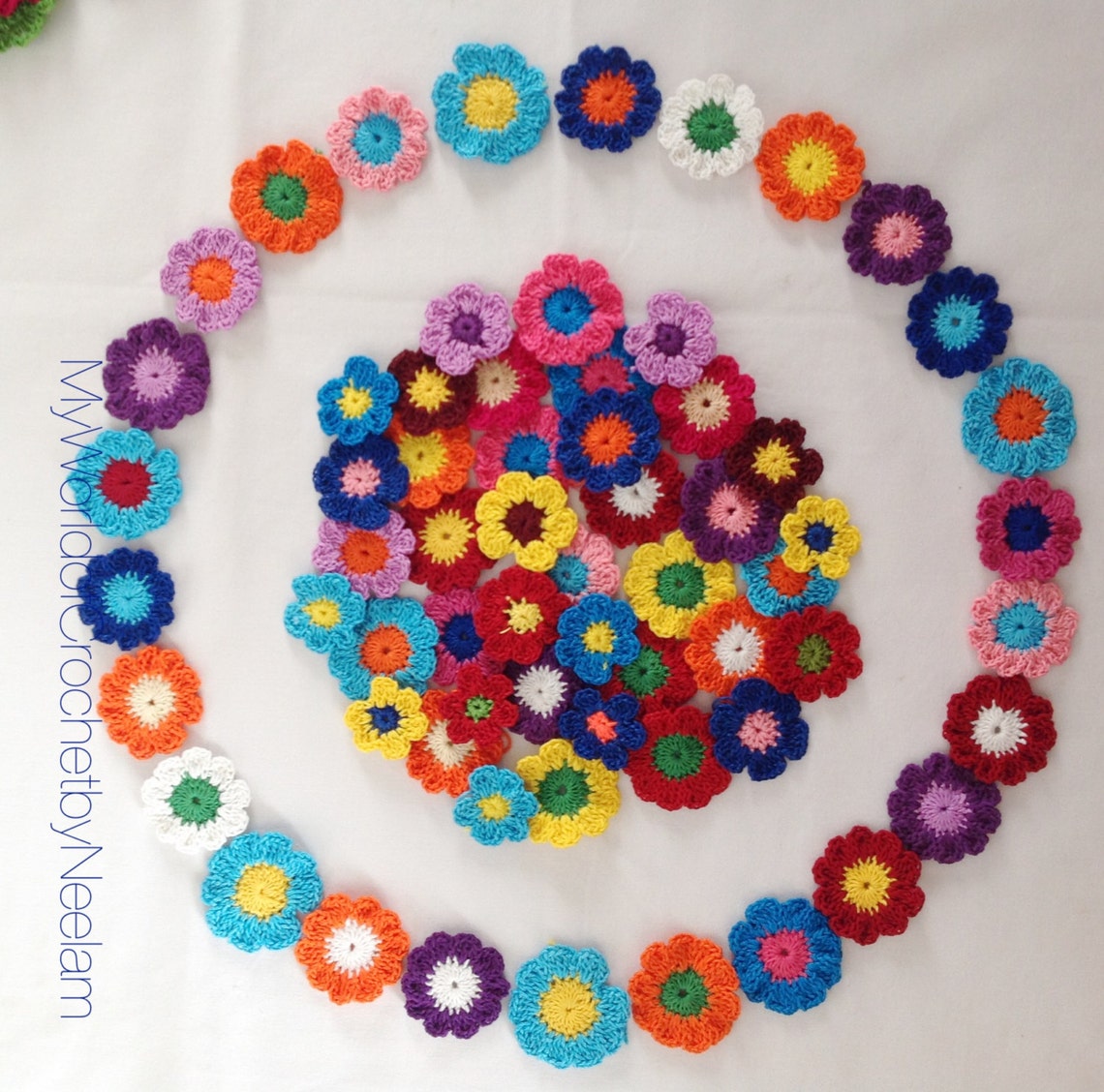Flower Garland Crochet Pattern, Flower Bunting Pattern, PDF Download ...