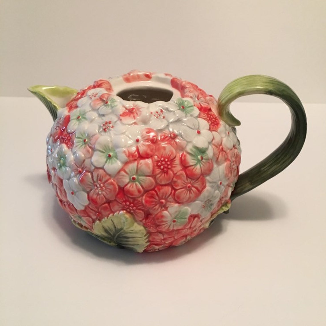 Ceramic Teapot Garden Flower Vintage - Etsy