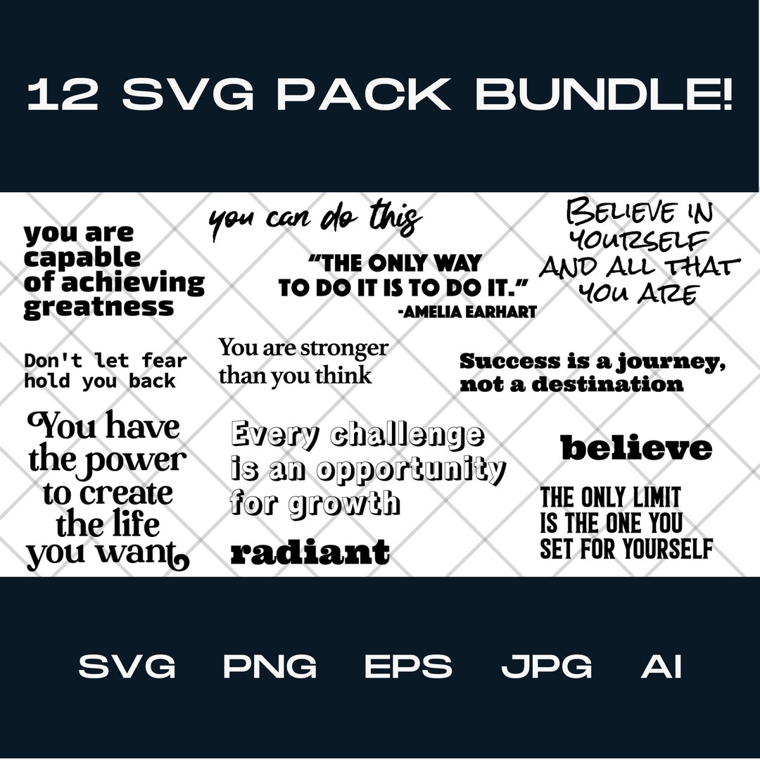 Motivational Bundle SVG, Motivational Svg, Positive Quotes Svg, Girl ...