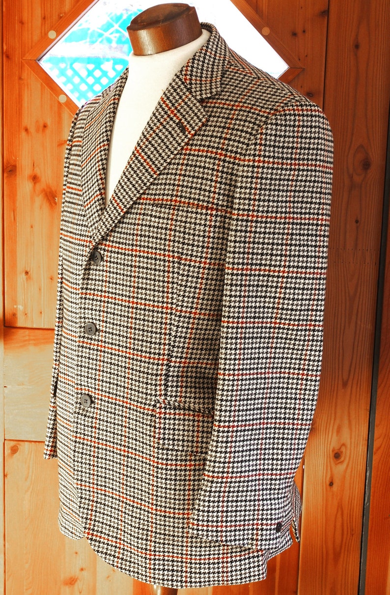 Vintage Daks Simpson London Tailored Wool Houndstooth Check Etsy Canada