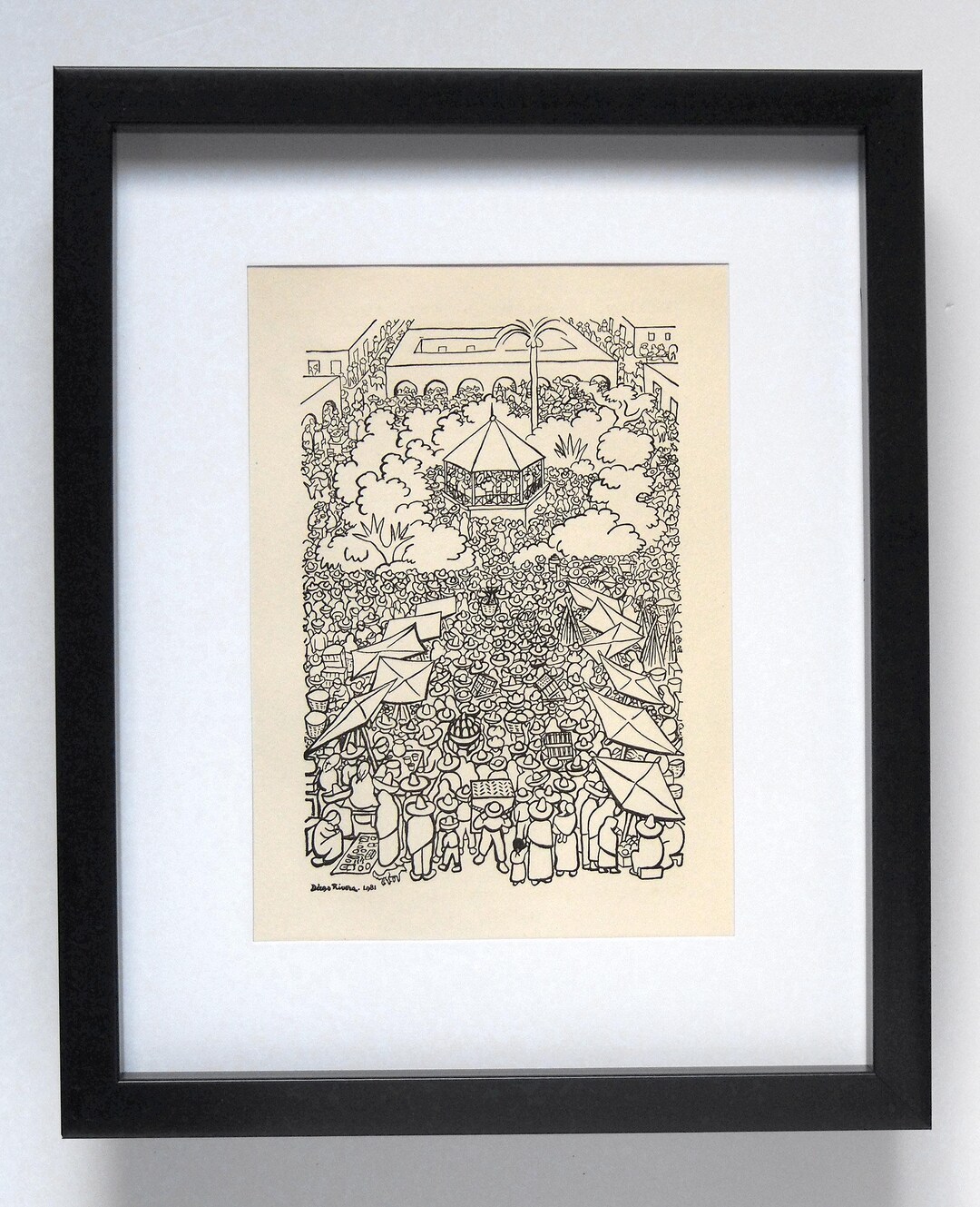 DIEGO RIVERA Original 1931 Plate Signed Gravure Print - the Zocalo ...