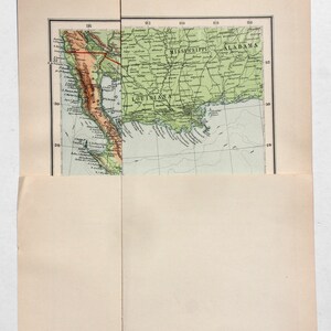 Original Antique 1900 Map of Republik MEXICO Printed in Berlin by ...