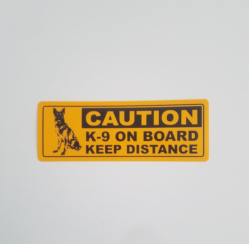 4 Pcs X K9 on Board Keep Distance Printed Warning Label Vinyl Bumper ...