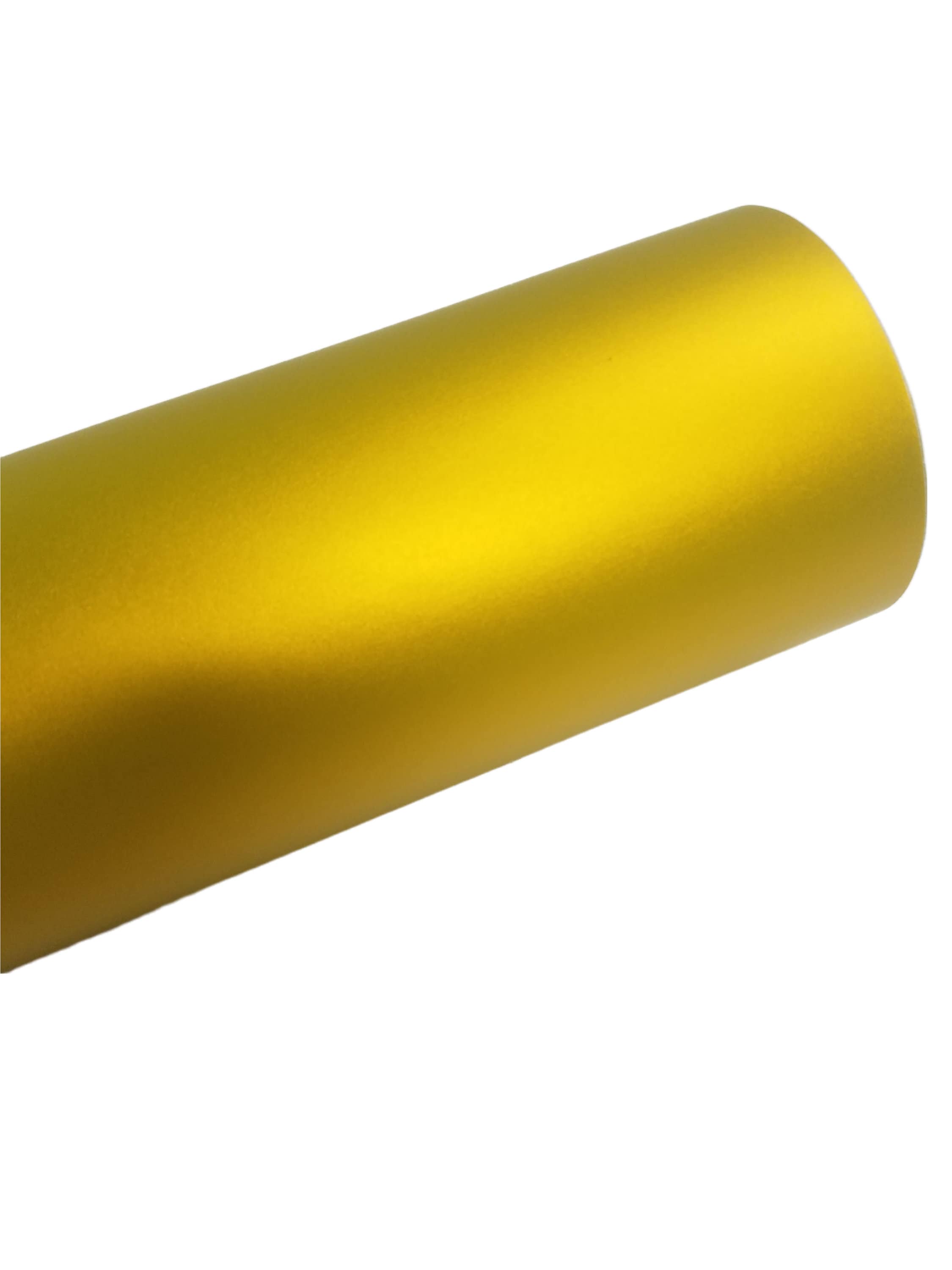 Matte Satin Anodized Gold Yellow Self Adhesive Vinyl Car Wrap Bubble ...