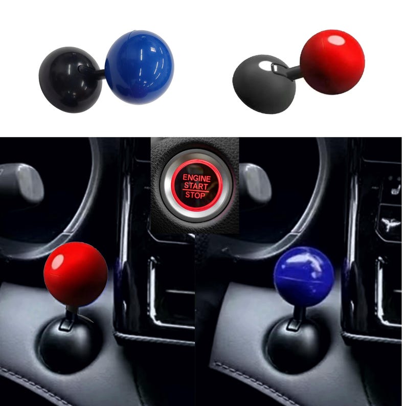 Blue Red Ball Plastic Car Start Stop Engine Push One Button Starter ...
