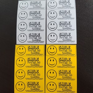 8 Pcs X Mini Smile You're on Camera Recording Warning - Etsy