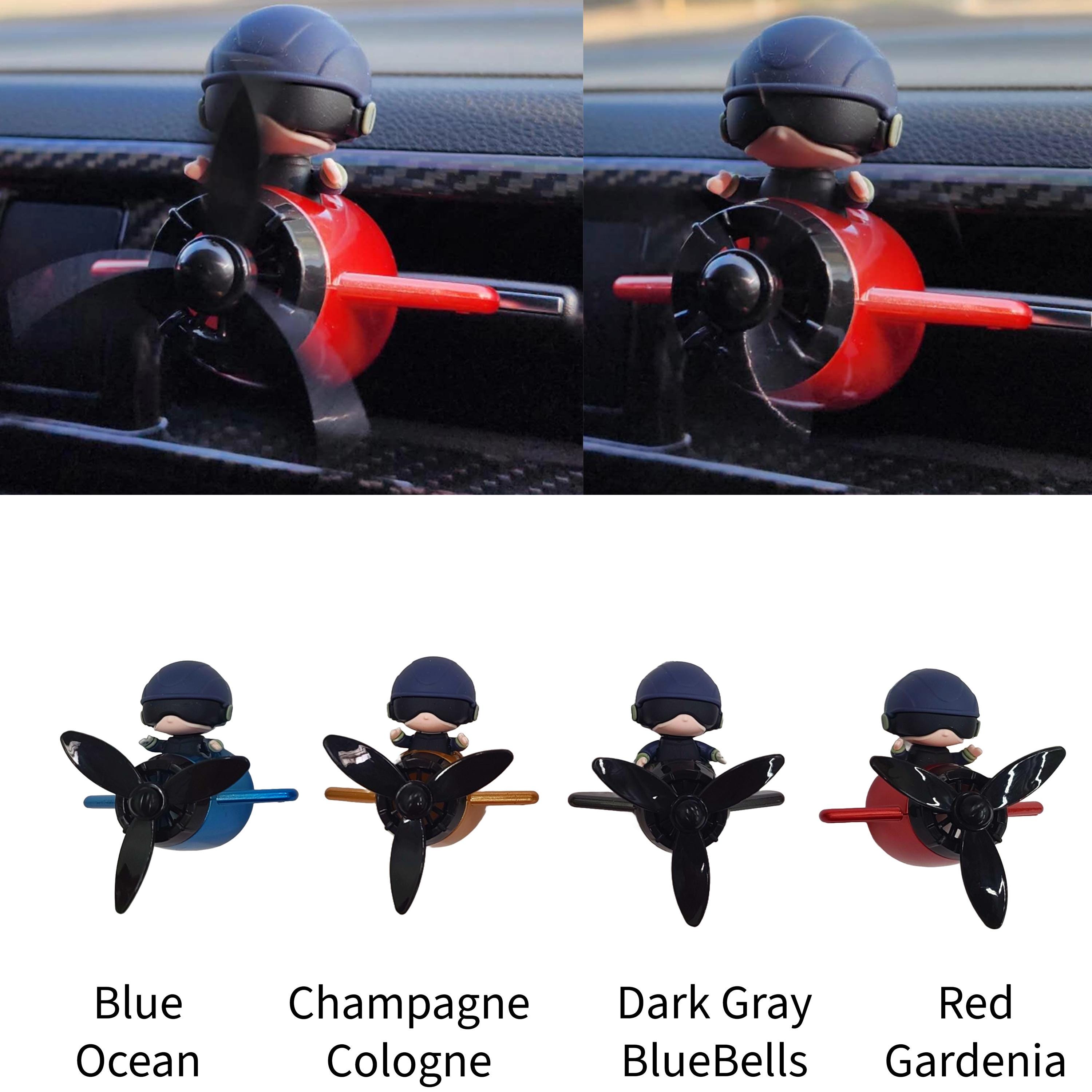 Pilot Airplane Rotating Propeller Car Scent Air Freshener Aromatherapy ...